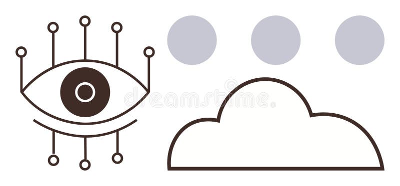 Digital Eye and Cloud with Dots Representing Vision, Data, and ...