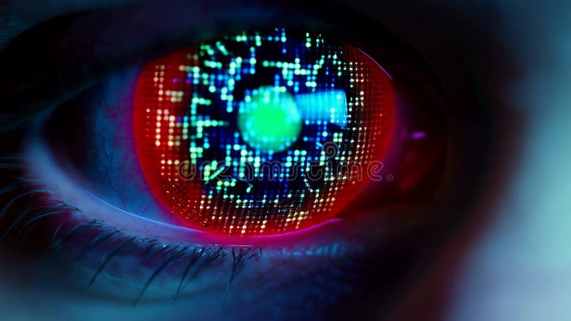 Digital Eye Concept with Circuit Graphics Overlay, Symbolizing Biotech ...