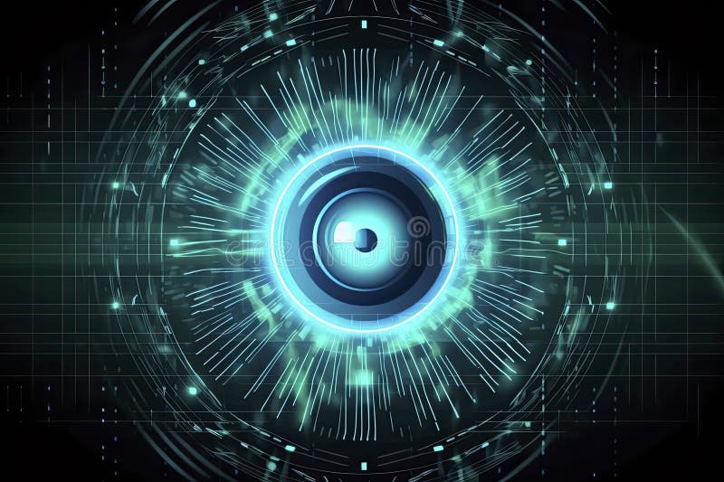 Digital Eye, Data Network and Cyber Security Technology, Vector ...