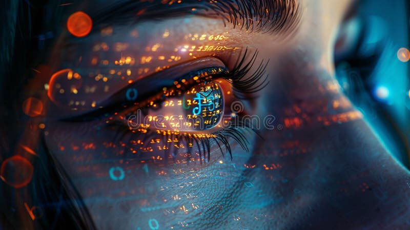 Digital Eye with Futuristic Binary Code Reflection Stock Image - Image ... Digital Eye with Futuristic Binary Code Reflection Stock Image - Image ...