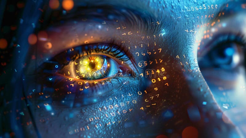 Digital Eye with Futuristic Binary Code Reflection Stock Photo - Image ... Digital Eye with Futuristic Binary Code Reflection Stock Photo - Image ...