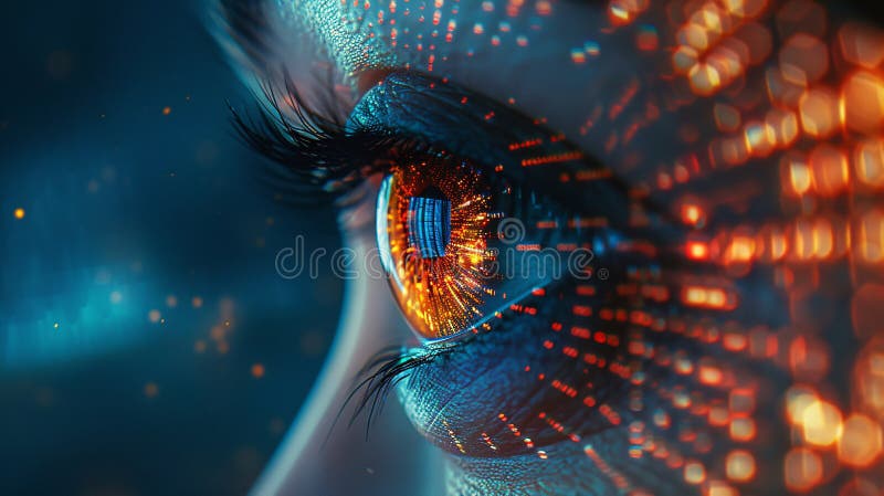 Digital Eye with Futuristic Binary Code Reflection Stock Photo - Image ... Digital Eye with Futuristic Binary Code Reflection Stock Photo - Image ...