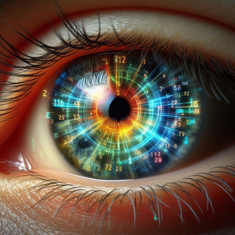 Digital Eye with Futuristic Technology Interface Stock Photo - Image of ...