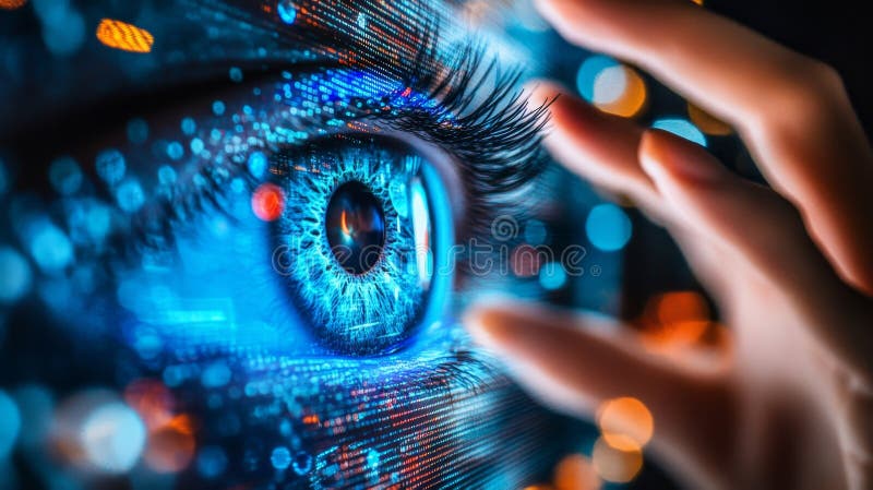 Digital Eye, Futuristic Vision a Close-Up Depiction of the Human Eye ...