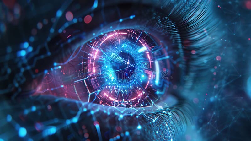 Digital Eye: a Futuristic Vision of the Human Eye Stock Illustration ...