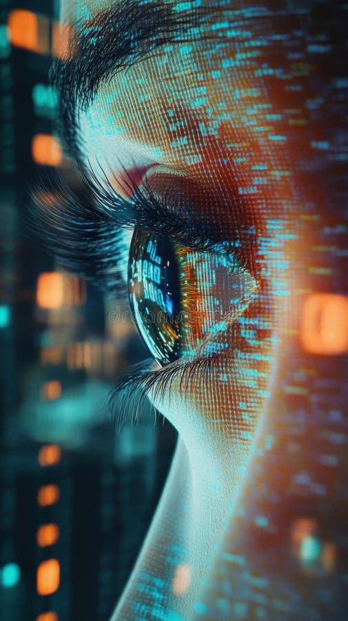 Digital Eye, a Glimpse into the Code of Reality Stock Photo - Image of ...
