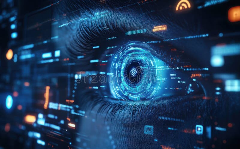 Digital Eye with Glowing Tech Lines Symbolizing Artificial Intelligence ...