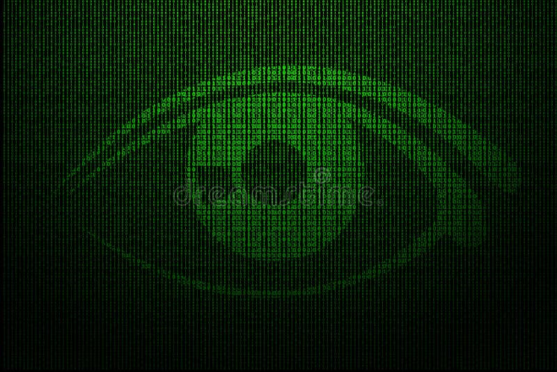 An Eye Monitoring Emails and Binary Code Stock Illustration ...
