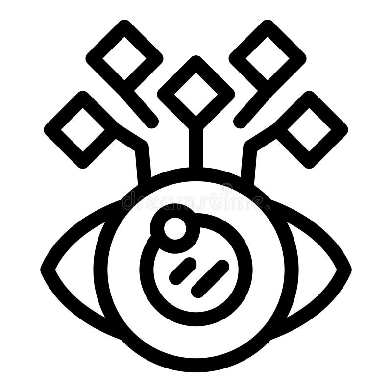 Digital Eye Receiving Information through Signals Stock Illustration ...