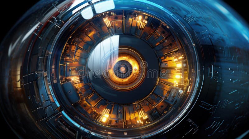 Digital Eye of a Robot Focusing on an Object Machine View Stock ...