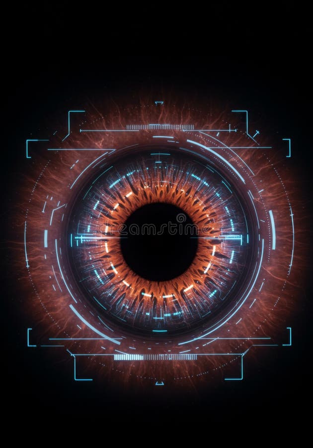 Digital Eye Scan: Futuristic Cyberpunk Interface Stock Illustration ...
