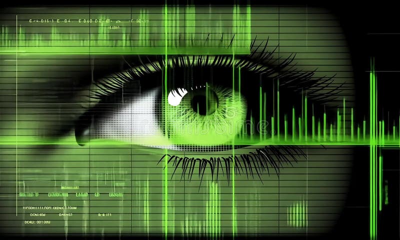 Digital Eye Scanning with Data Visualization Stock Footage - Video of ...