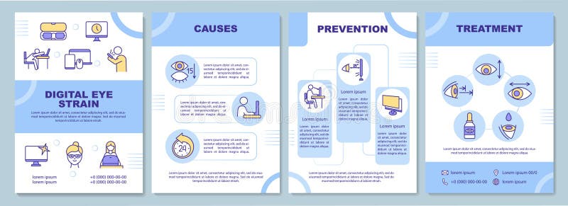 Digital Eye Strain Brochure Template Stock Vector - Illustration of ...