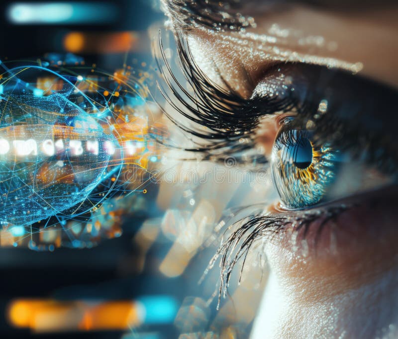 Digital Eye Technology Visualization with Data Streams and Abstract ...