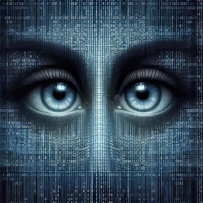 Digital Eyes a Matrix Code Representation of a Person Stock Photo ...