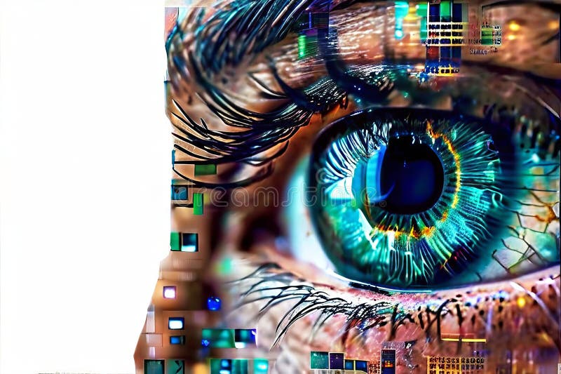 Digital Eyes a Matrix Code Representation of a Persons Stock ...