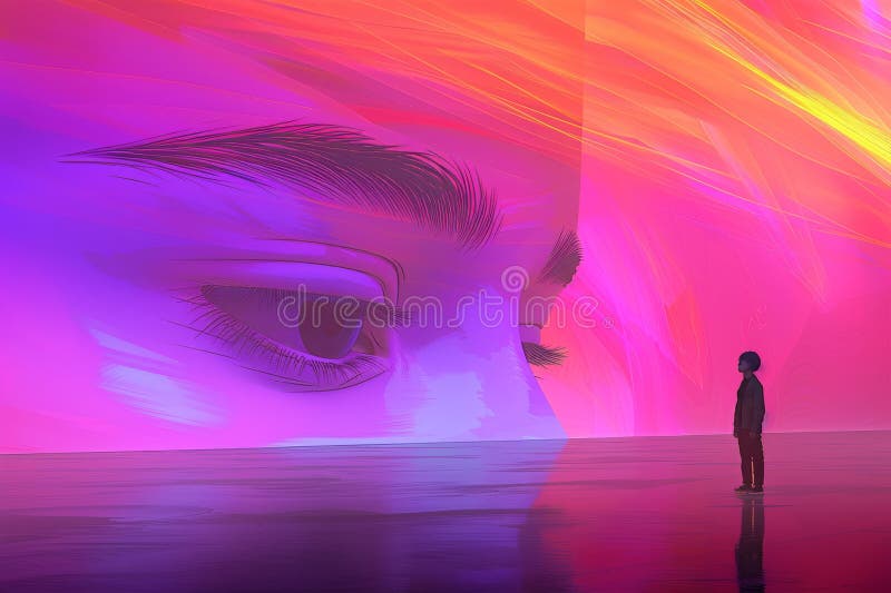 Digital Face with Blue Elements, Vibrant and Detailed, Sci Fi and ...