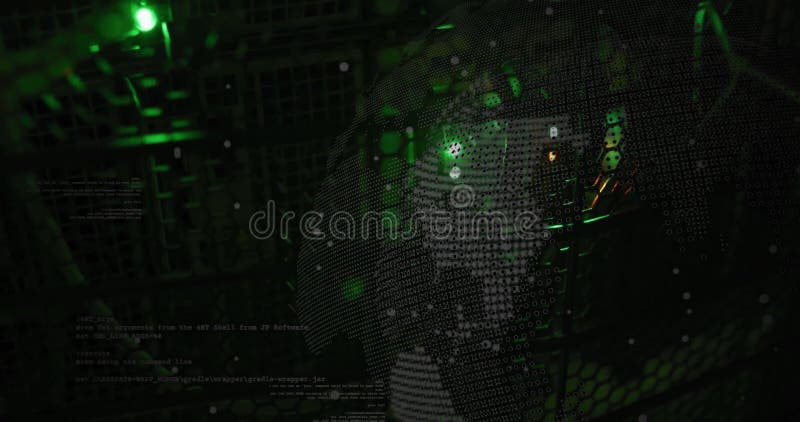 Digital Face Composed of Binary Code with Green Data Processing Animation Stock Video - Video of ...