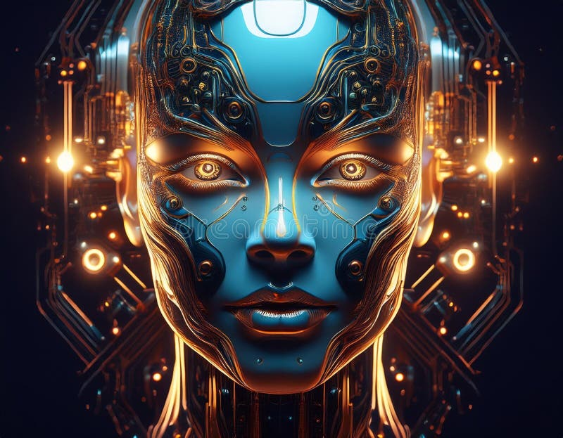 Electronic Face 6 stock illustration. Illustration of advanced - 335440495