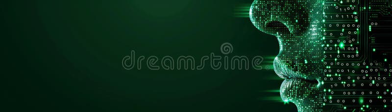 Digital Face in Green Matrix Style Technology, Innovation, and Digital ...