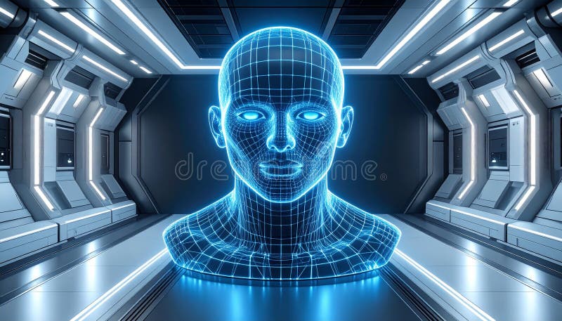 Digital Face Grid without Facial Features Symbolizing AI. AI Themed ...