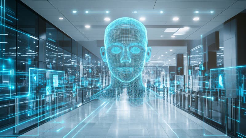 Digital Face Projection in a Modern Urban Environment Showcasing ...