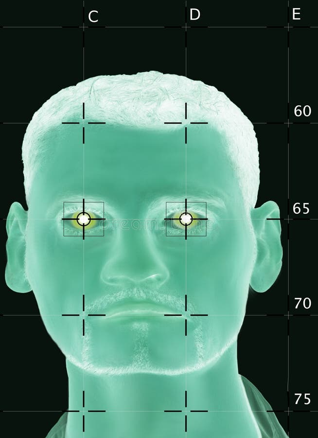 Digital Face Recognition Biometrical Data Stock Image - Image of ...