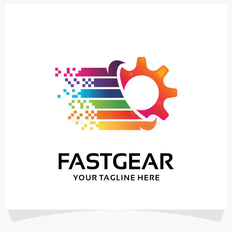 Digital Fast Gear Logo Design Template Inspirations Stock Vector ...