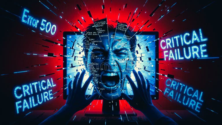 Digital fear: system crash stock illustration. Illustration of ...