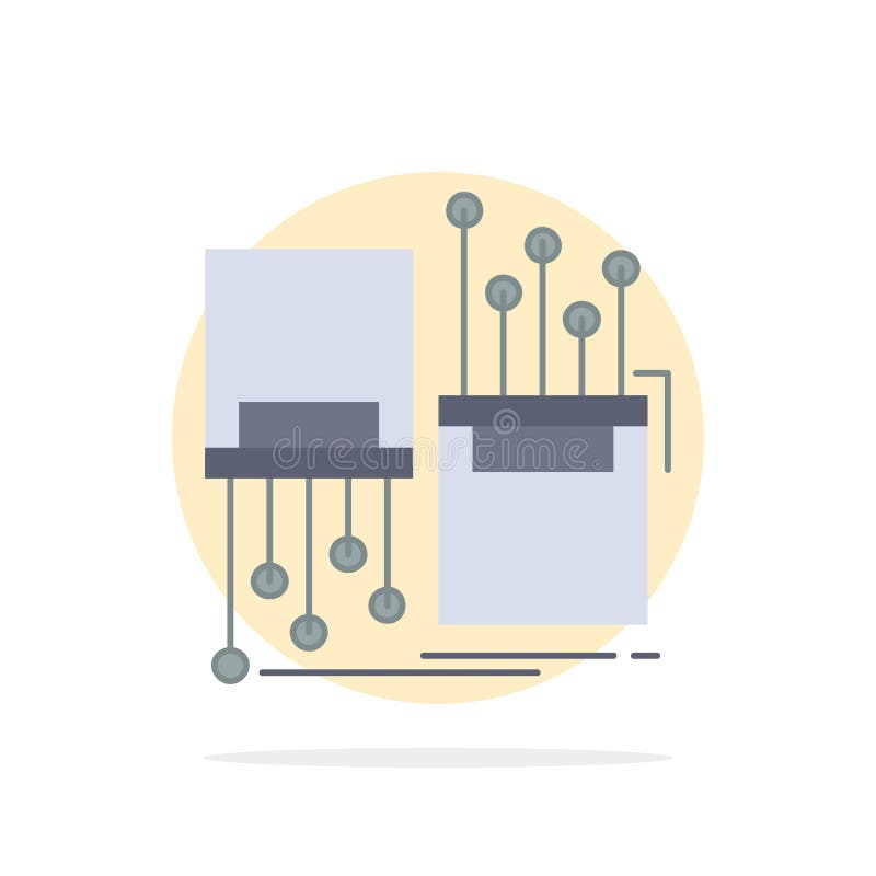 Digital, Fiber, Electronic, Lane, Cable Flat Color Icon Vector Stock ...