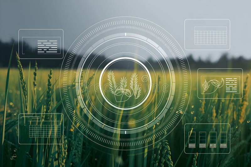 Digital Field Interface with Rice Cultivation Data, Showcasing ...