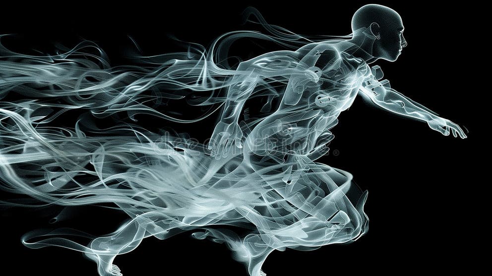 A Digital Figure in Motion Symbolizes Consciousness Transfer and ...