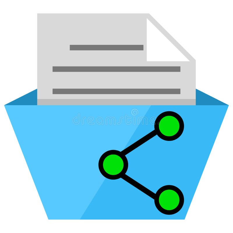 Digital File Folder Shared Icon. Doodle Icon Drawing Stock Vector ...