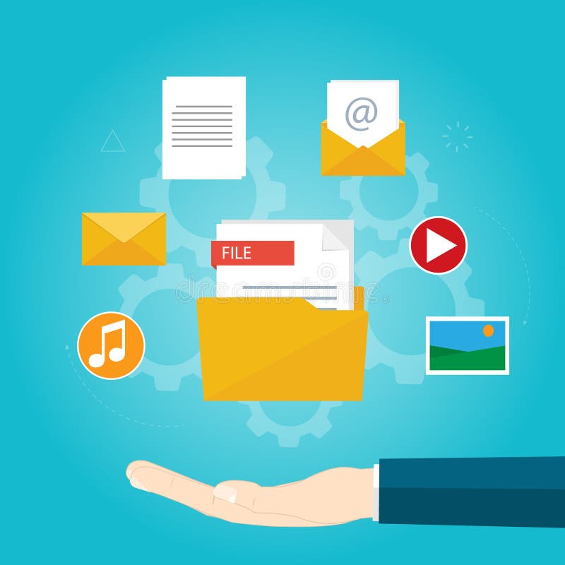 Digital File Hand Hold Flat Vector Stock Vector - Illustration of flat ...