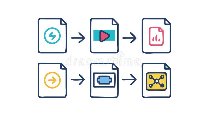 Digital File Management & Data Transfer Icons, Vector Design Generative ...