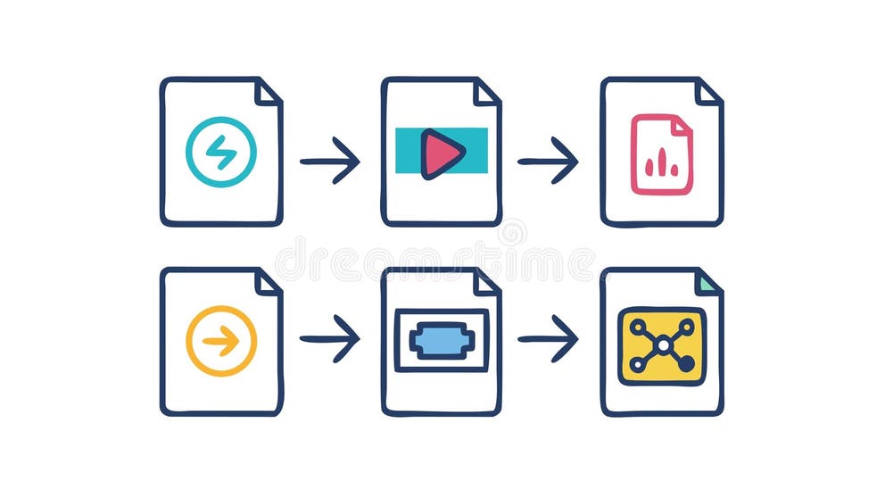 Digital File Management & Data Transfer Icons, Vector Design Generative ...