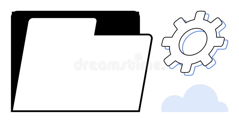 Digital File Management System with Gear and Cloud for Optimization Concept Stock Vector ...
