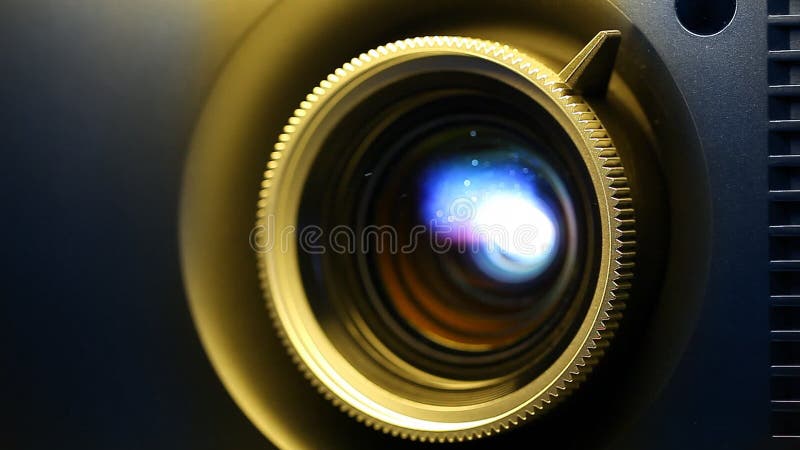 Digital Film Projector Lens in Action Stock Video - Video of front ...
