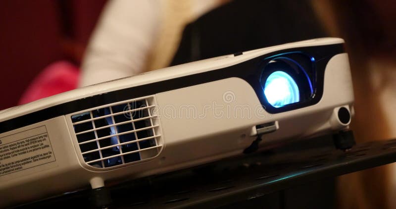 Digital Film Projector Lens in Action Stock Video - Video of front ...