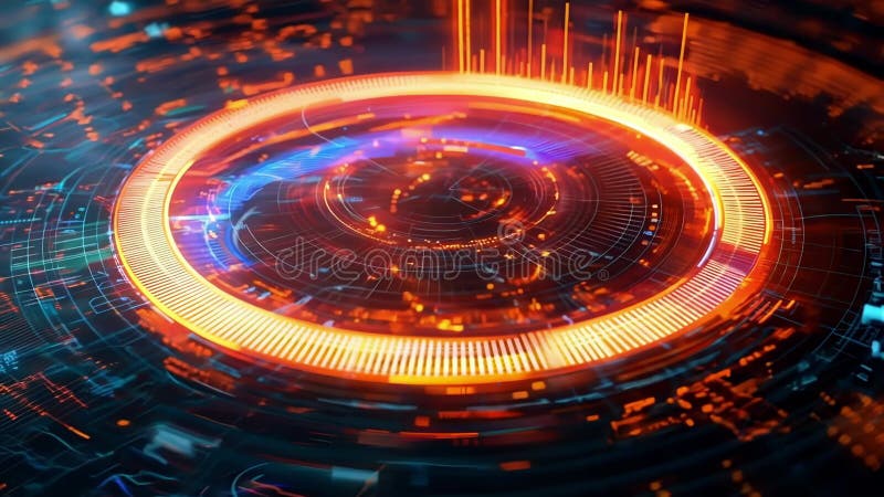 Digital Finance Circle Glowing with Animated Data Visualizations Stock ...