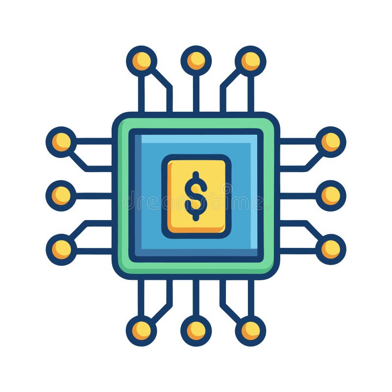 Vector Illustration Symbolizing Digital Finance Stock Illustrations ...