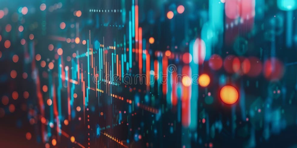 Digital Finance Stock Market Analysis Chart with Data Visualization for ...