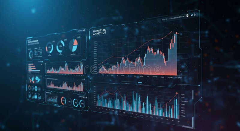 Digital Financial Analytics Dashboard Featuring Multiple Data ...