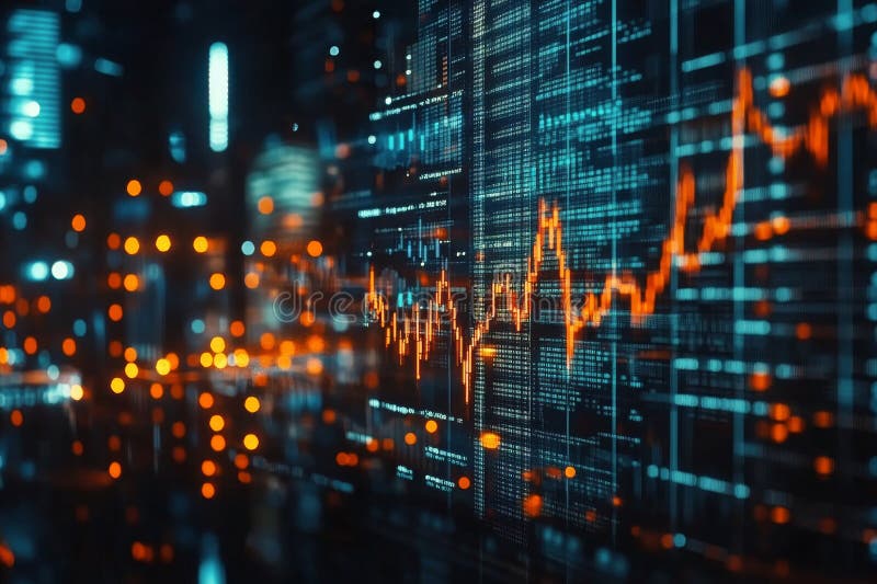 Stock Market Chart Displaying Financial Data Trends Patterns Trading ...