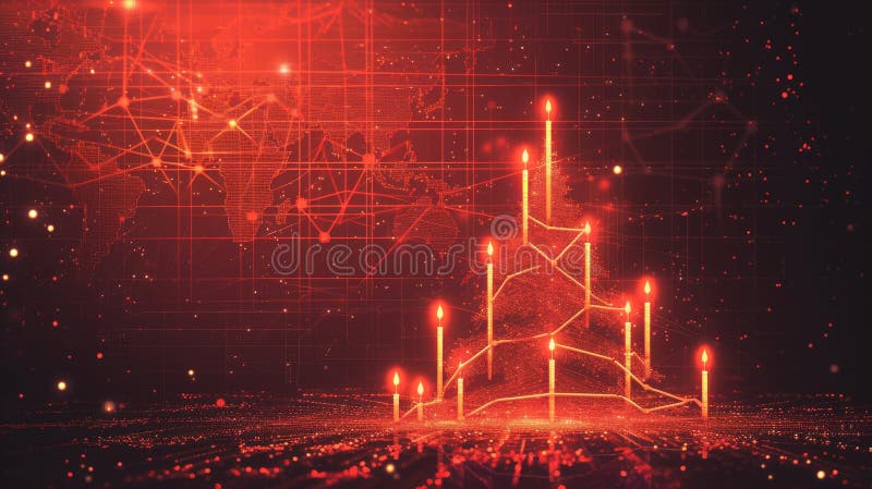 Abstract Digital Visualization Glowing Data Chart Red Tones Stock Photos - Free & Royalty-Free ...