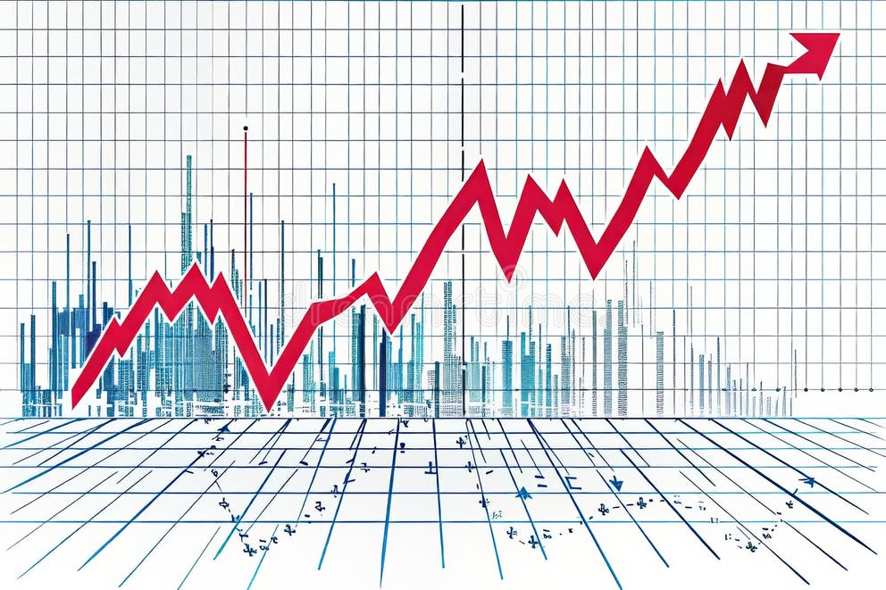 This Digital Financial Chart Has Downward Trend Lines and Candlestick ...