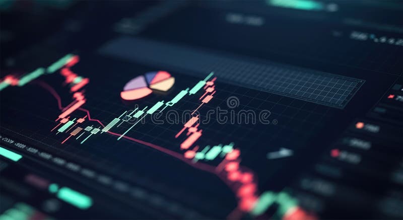 Digital Financial Chart Interface, Trading Stock Illustration ...