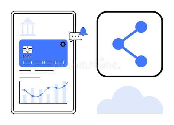 Digital Financial Dashboard with Data Analytics and Sharing Icon for ...