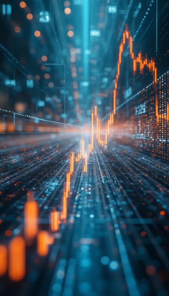 Digital Financial Data Visualization Chart Stock Photo - Image of tech ...