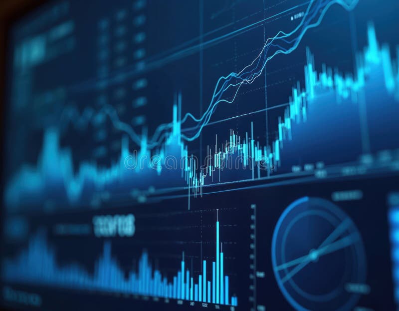 658 Abstract Blue Glowing Data Chart Visualization Stock Photos - Free ...